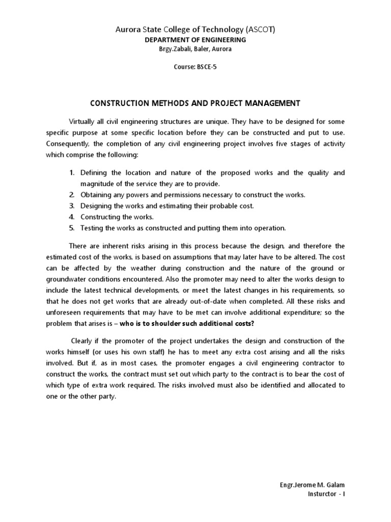 Merits of Item Rate Contracts in Civil Engineering | PDF ...