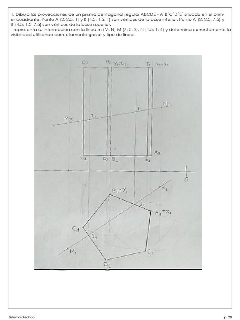 Visibilidad - Sistema Diédrico (Ejercicio-5) | PDF