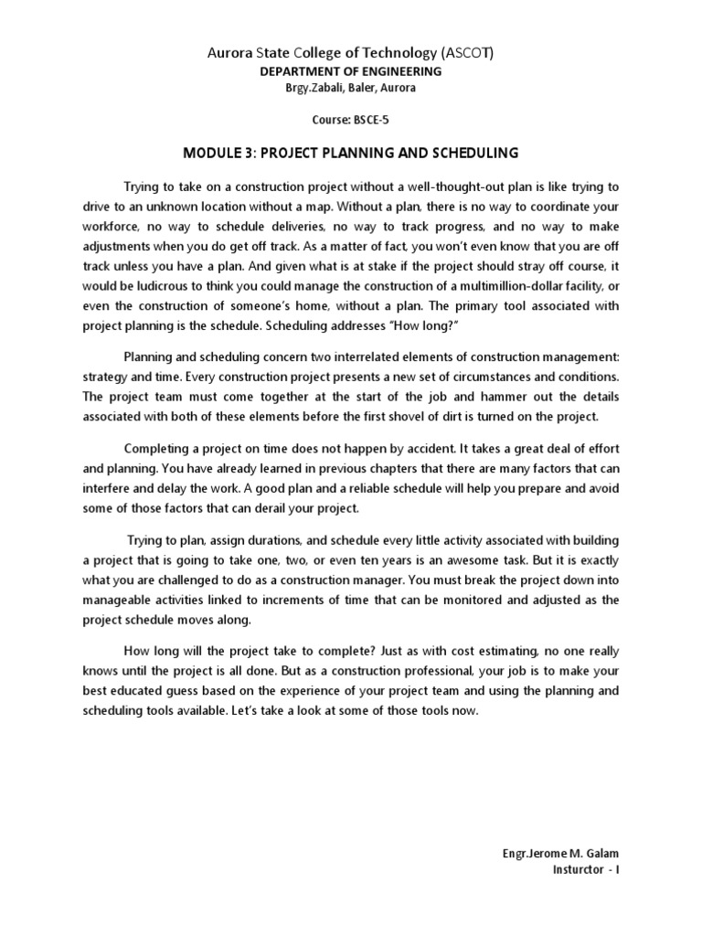 MODULE 3 Project Planning and SchedulingPERTCPM PDF | PDF | Project ...