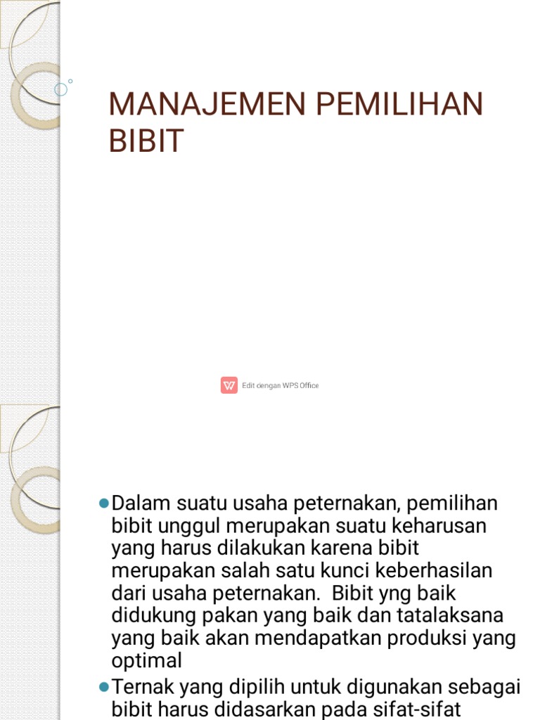 MTP Bab 4-5 Pemilihan Bibit PDF | PDF