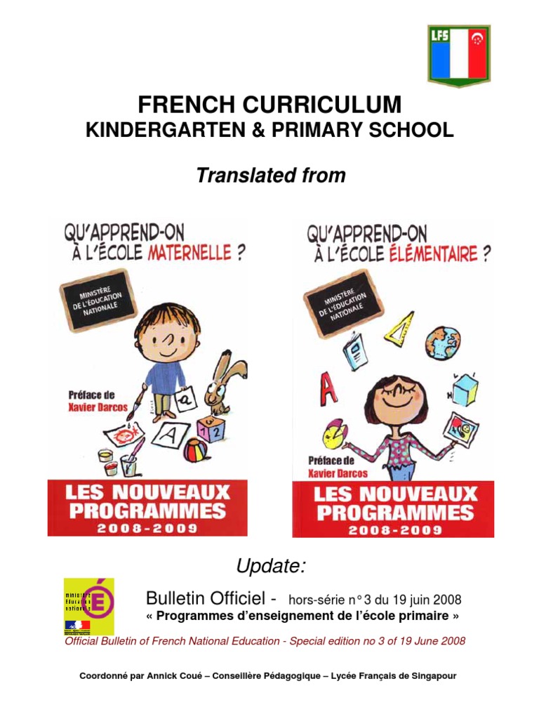 French Curriculum for Primary Schools | PDF | Vocabulary | Learning