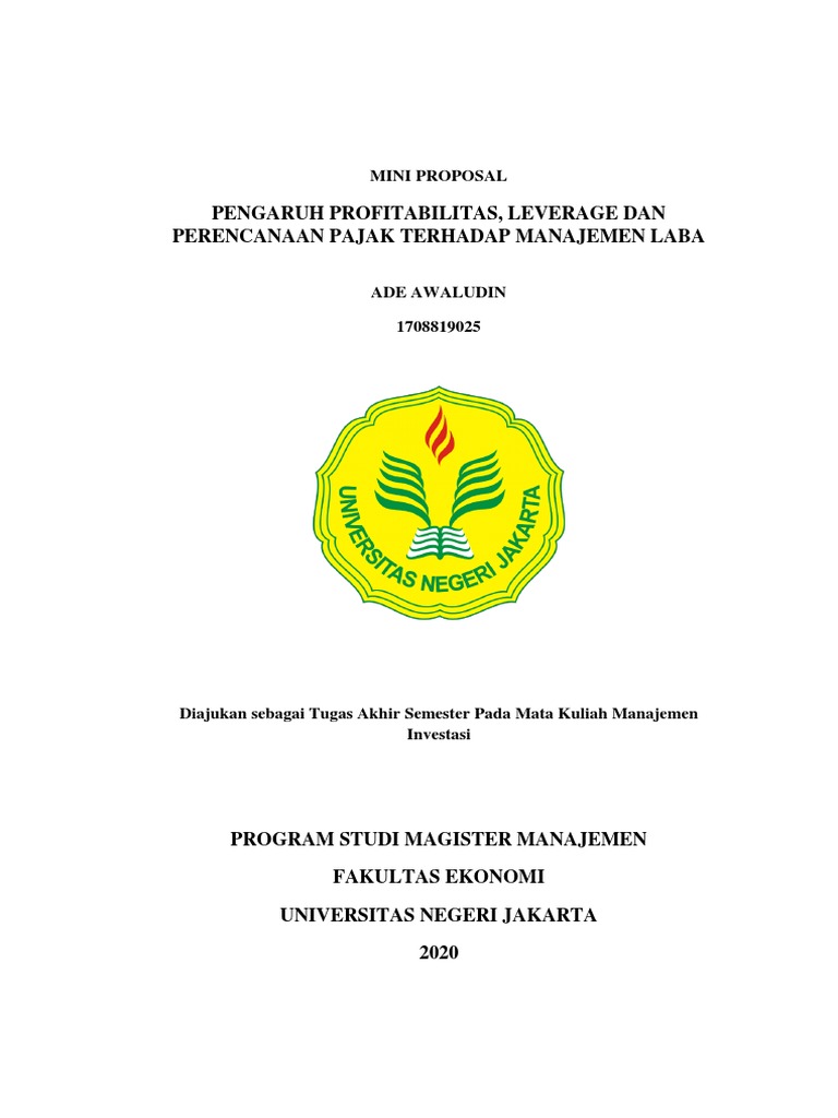 Mini Proposal - Ade Awaludin - Man - Investasi | PDF