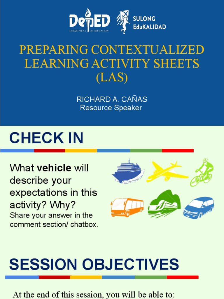 Preparing Contextualized Learning Activity Sheets (LAS) : Richard A ...