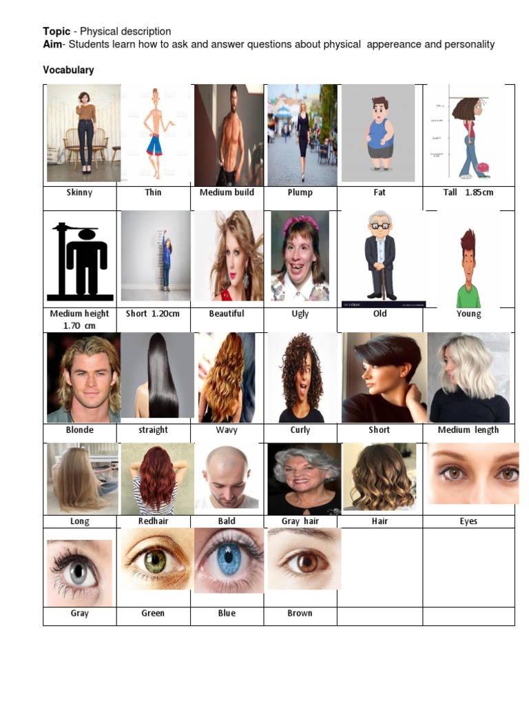 Describing Physical Appearance and Personality | PDF | Adjective ...