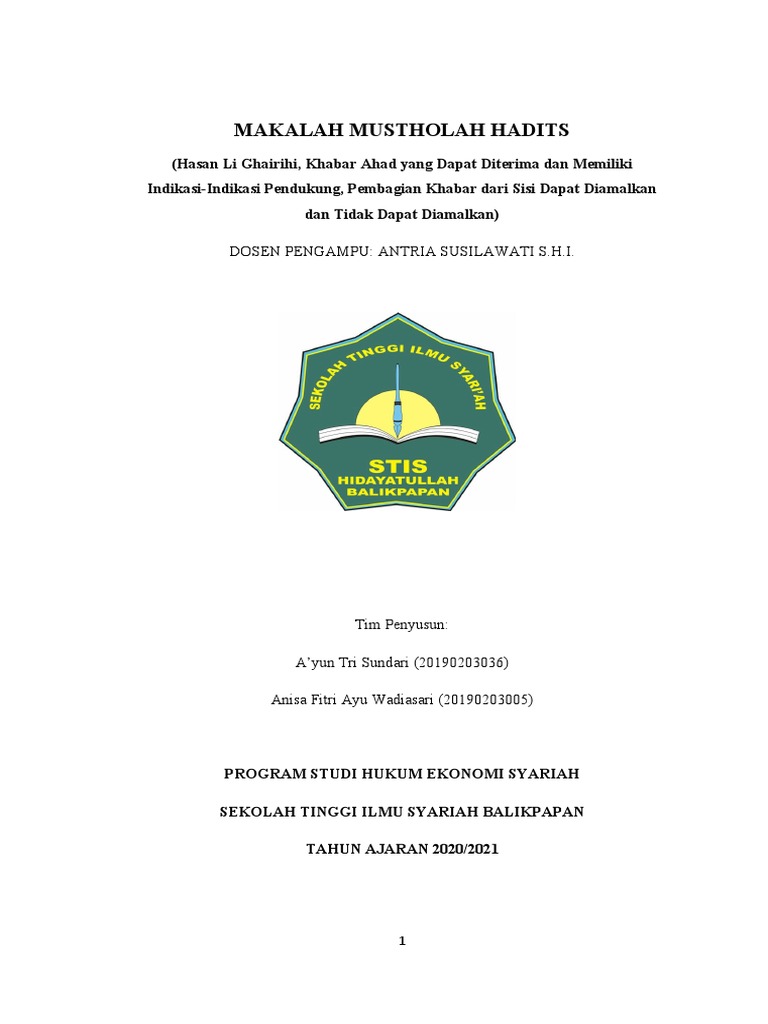 Makalah Mustholah Hadits | PDF