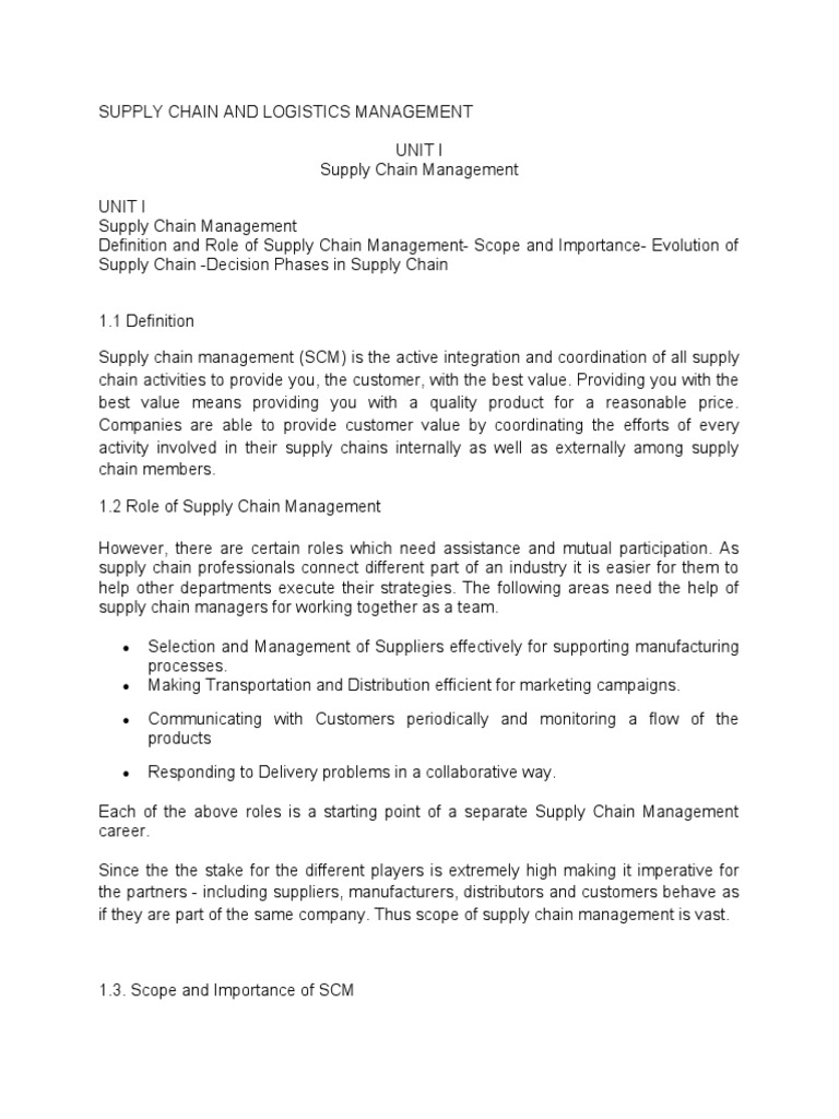 Supply Chain MGT Study Material | PDF | Supply Chain Management ...