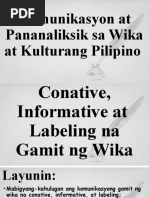 Grade 11 - Conative, Informative at Labeling Na Gamit NG Wika | PDF