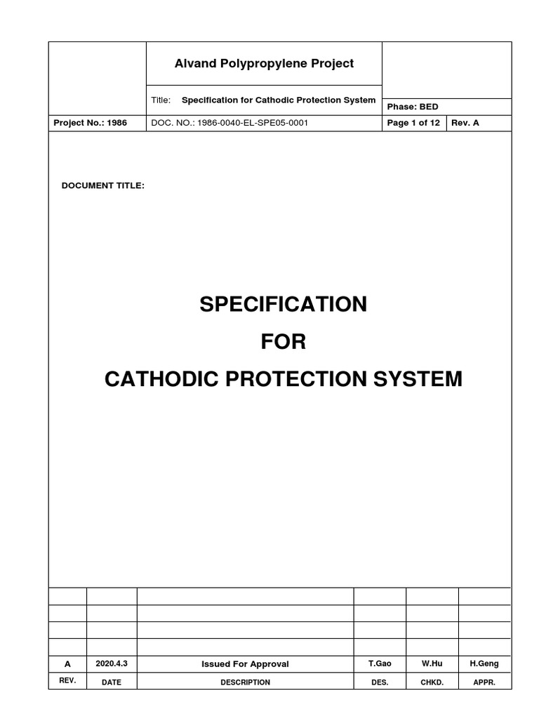 1986-0040-EL-SPE05-0001 RA Specification For Cathodic Protection System ...