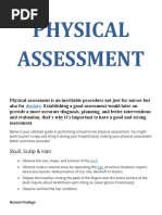 Charting Examples For Physical Assessment | PDF | Neck | Pulse