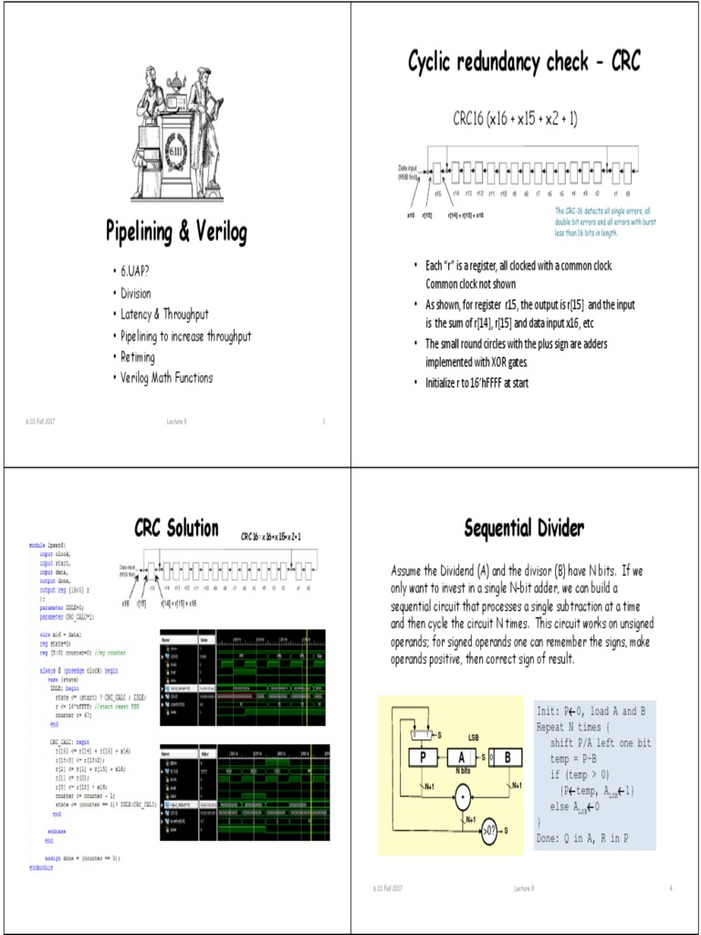 Cyclic Redundancy Check - CRC: CRC Solution Sequential Divider | PDF ...