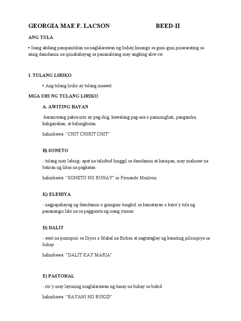 Mga Akdang Patula | PDF