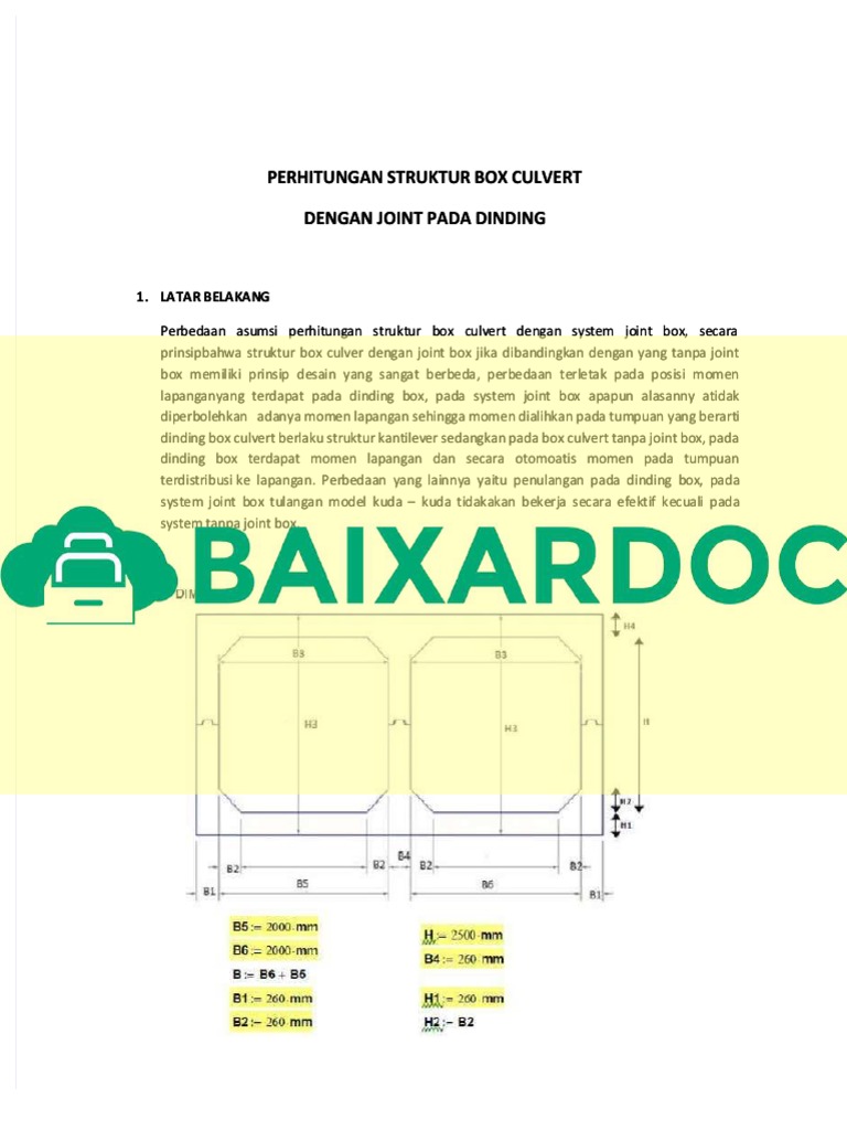 Perhitungan Struktur Box Culvert PDF | PDF