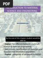Lecture 1 - Introduction To Materials Science | PDF