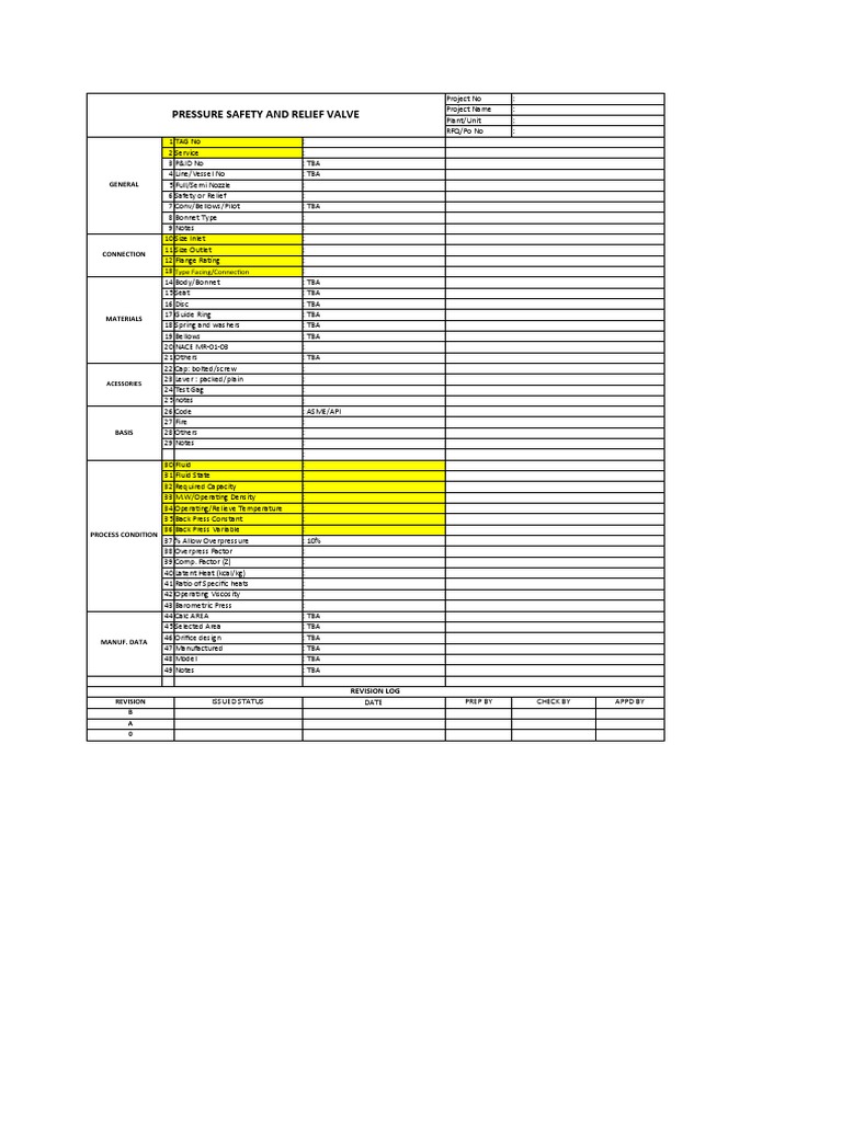Data Sheet PSV | Download Free PDF | Valve | Liquids