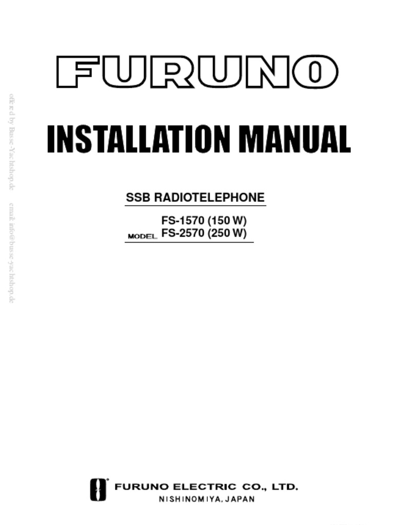 Furuno FS-1570/2570 Installation Guide | PDF | Screw | Coaxial Cable