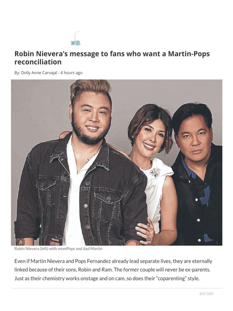 Robin Nievera's Message To Fans Who Want A Martin-Pops Reconciliation ...