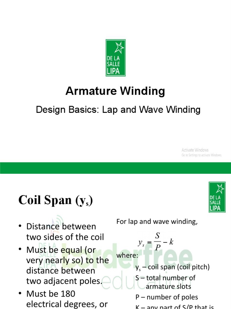 Armature Winding: Lap vs Wave Design | PDF | Electrical Equipment ...