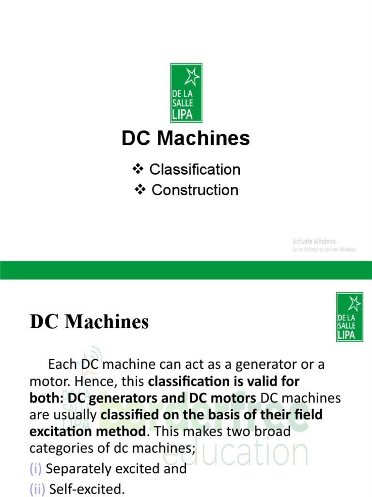 DC Machines: Classification Construction | PDF | Electric Motor ...