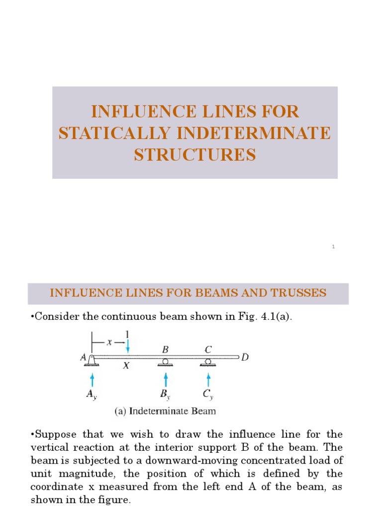 Lecture 8 - Influence Lines For Statically Indeterminate Structures ...