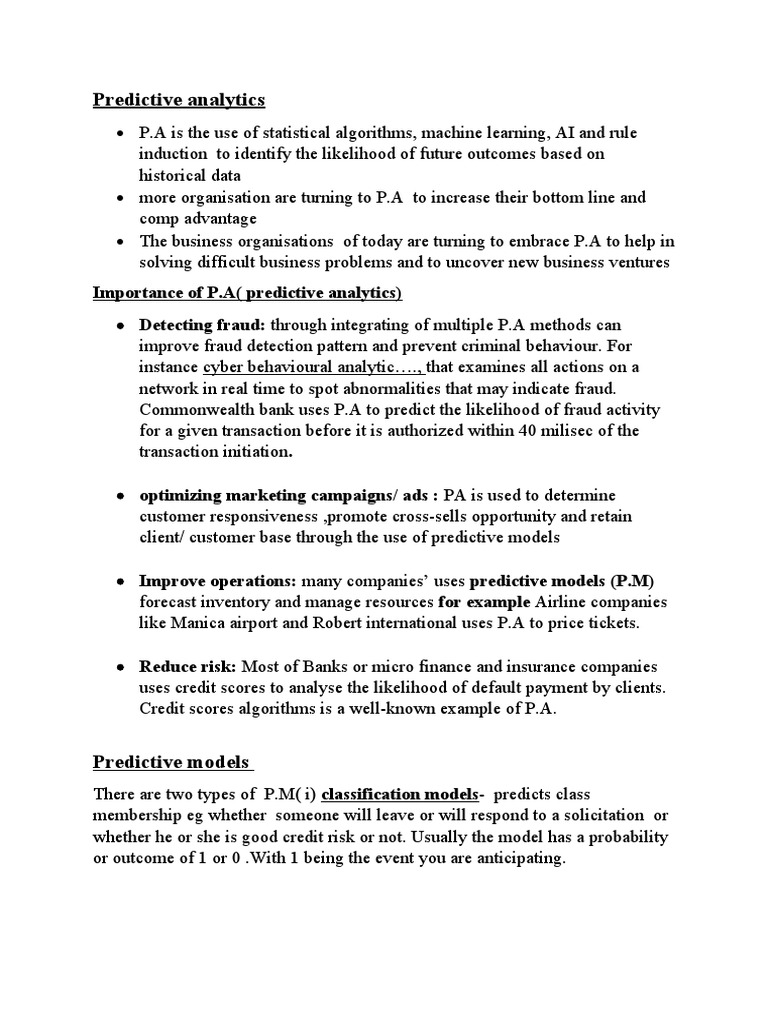 Predictive Analytics Presentation | PDF | Predictive Analytics | Regression Analysis