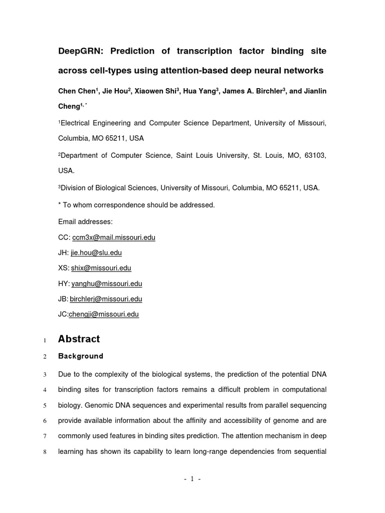 DeepGRN Prediction of Transcription Factor Binding PDF | PDF | Deep Learning | Molecular Biology