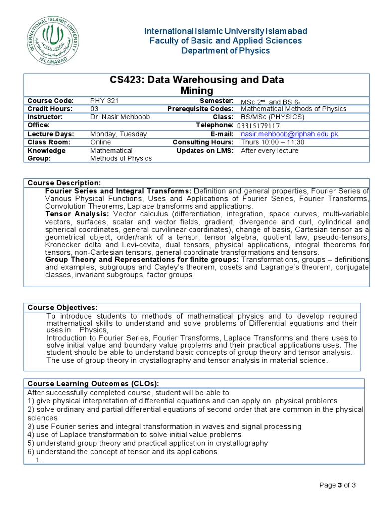 CS423: Data Warehousing and Data Mining | PDF | Tensor | Group ...