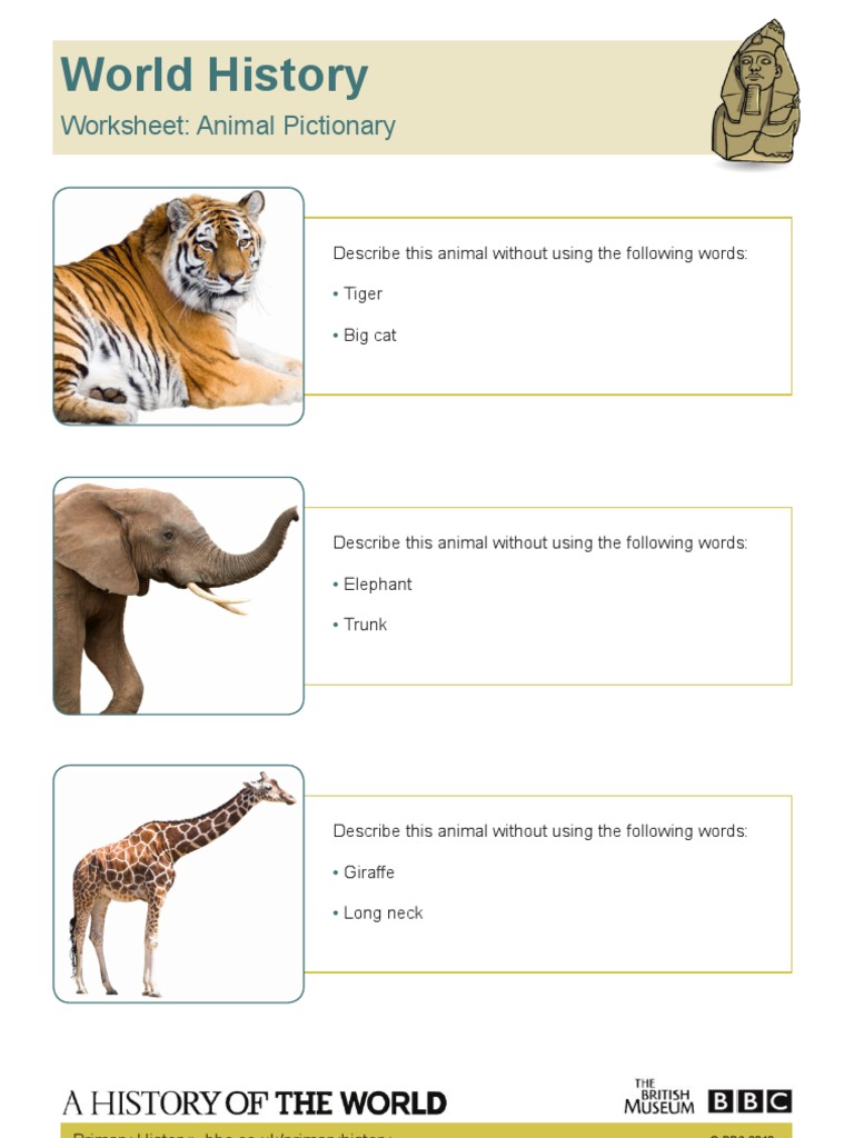 Animal Pictionary Worksheet | PDF | Young Adult | General Fiction