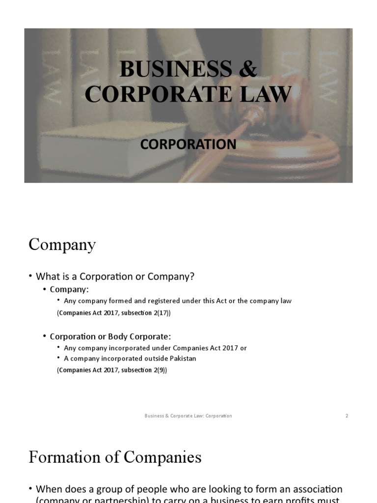 Business & Corporate Law: Corporation | PDF | Board Of Directors ...