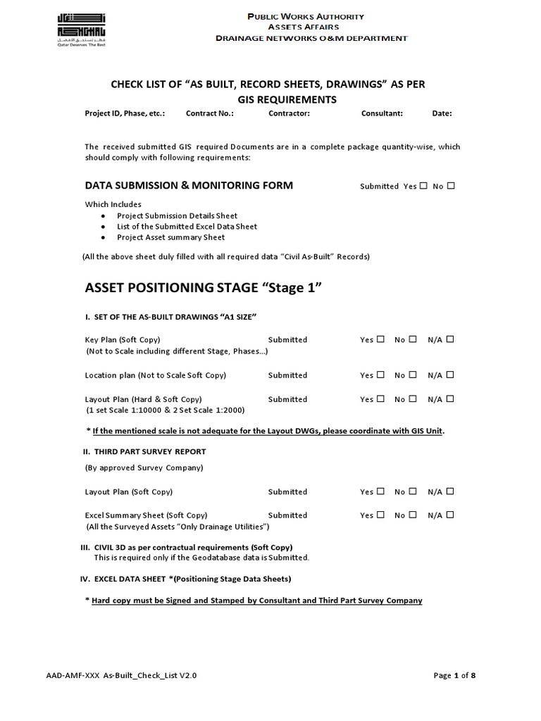 GIS As-Built Checklist Guide | PDF | Esri