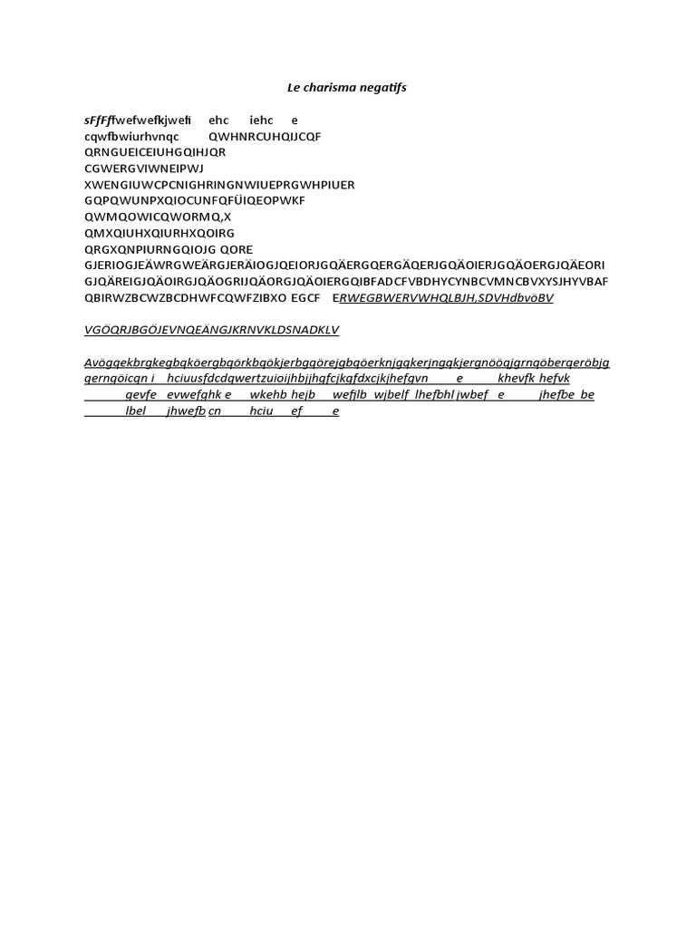 Le Charisma Negatifs | PDF