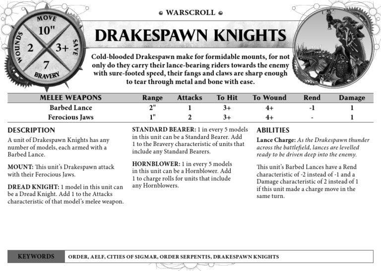 Drakespawn Knights: Order, Aelf, Cities of Sigmar, Order Serpentis ...