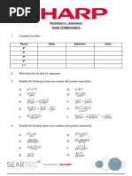 Worksheet 1 Exponents Grade 11 Mathematics | PDF | Arithmetic | Numbers