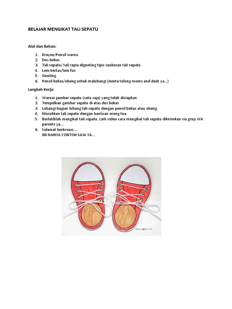 Tutorial Mengikat Tali Sepatu Kreatif | PDF | Griya & Taman | Seni