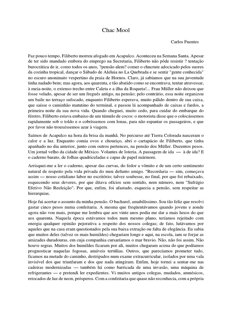 Chac Mool (Carlos Fuentes) | PDF | Escultura | Natureza