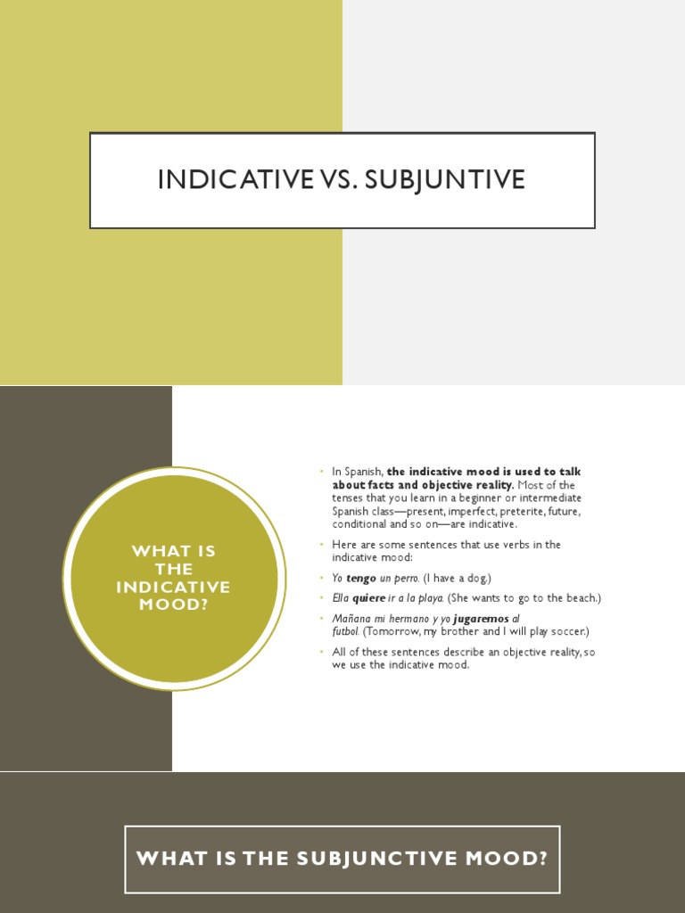 Indicative vs. Subjunctive | PDF | Languages | Language Arts & Discipline