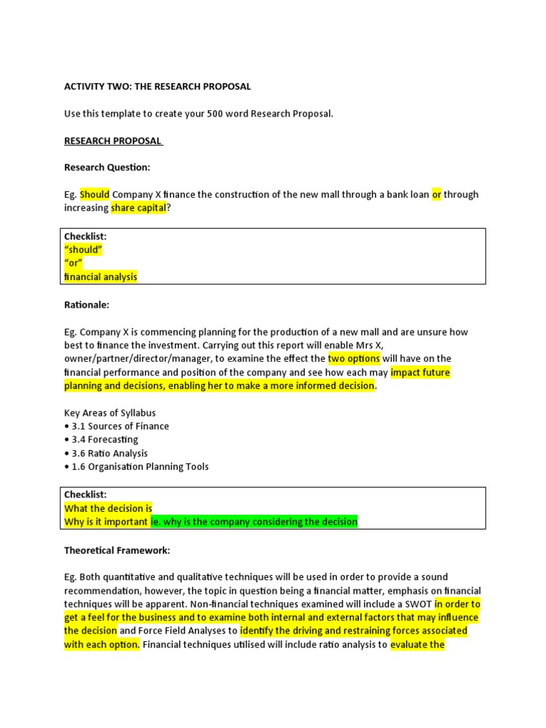 HL IA Research Proposal Template | PDF | Interview | Swot Analysis