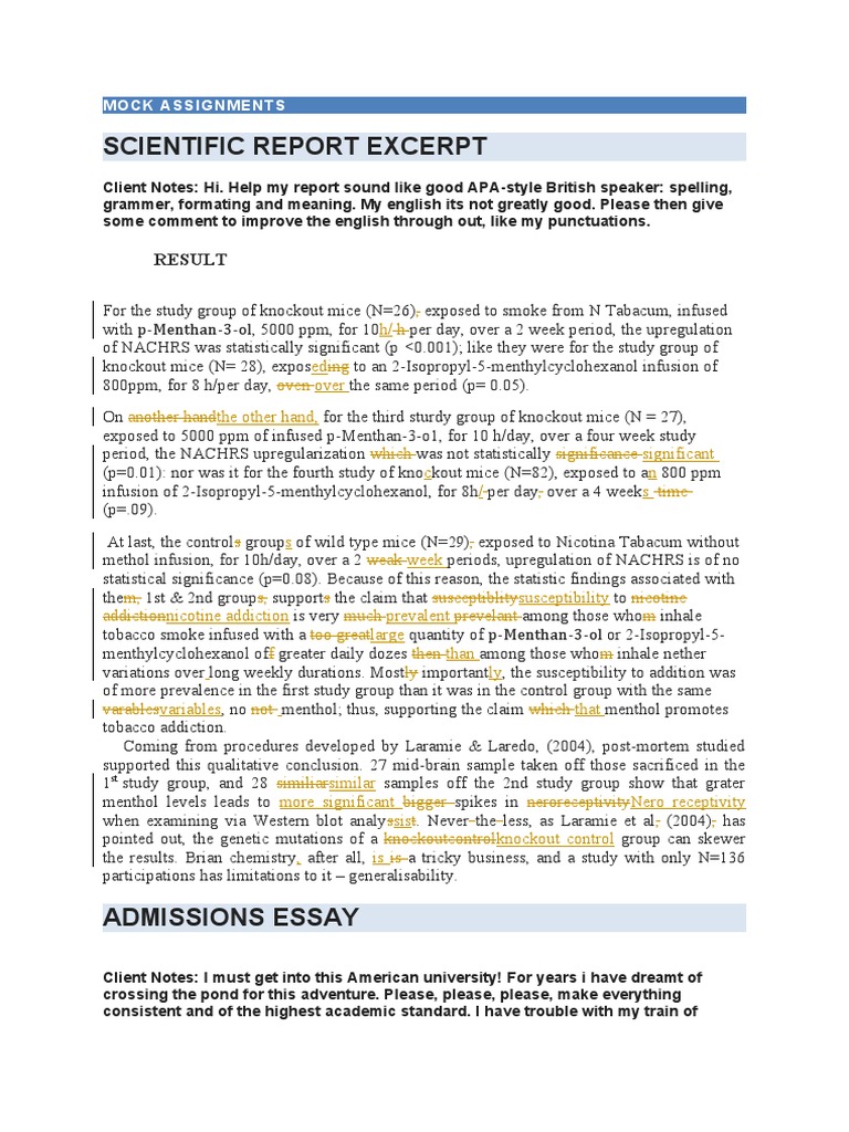 Mock Assignments - TRACKED - REVISED | PDF | Tobacco