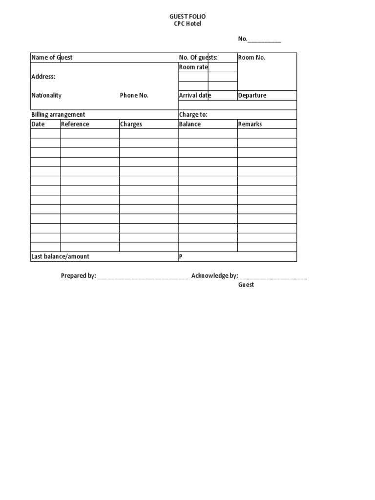 Guest Folio | PDF