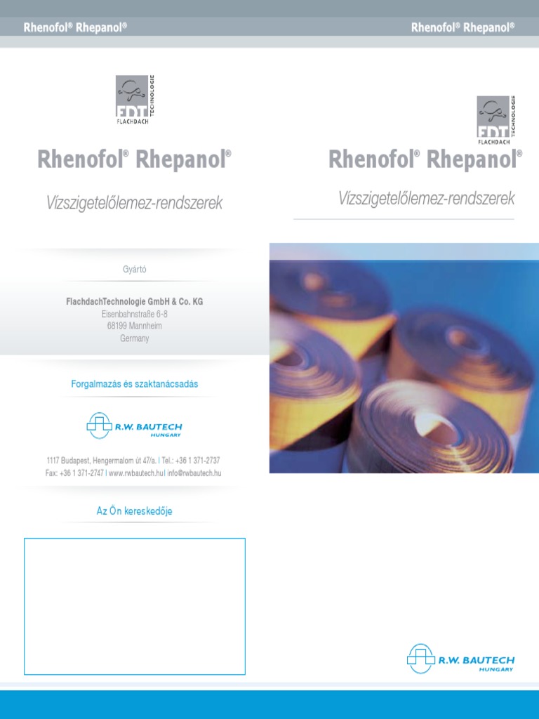 Rhenofol Vízszigetelő Lemez-Rendszerek - A - 23 - D - 19 ...