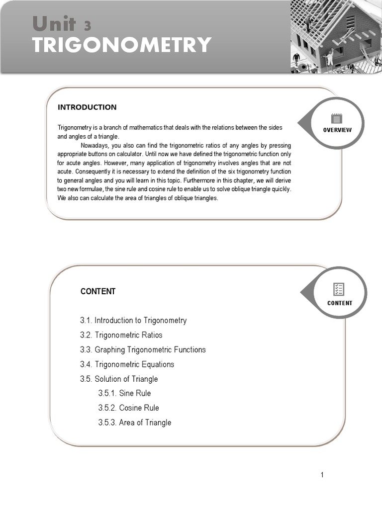 Unit 3 Trigonometry - 3.1-3.3 | PDF | Trigonometric Functions ...