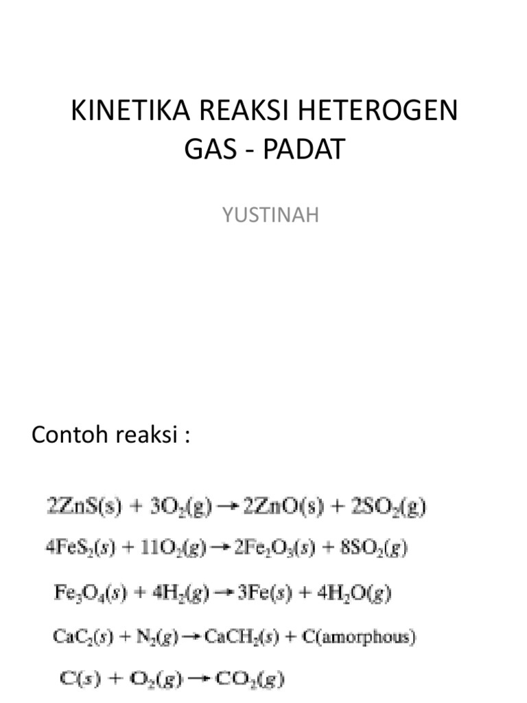 KINETIKA REAKSI HETEROGEN Gas - Padat | PDF | Sains & Matematika | Teknologi & Rekayasa