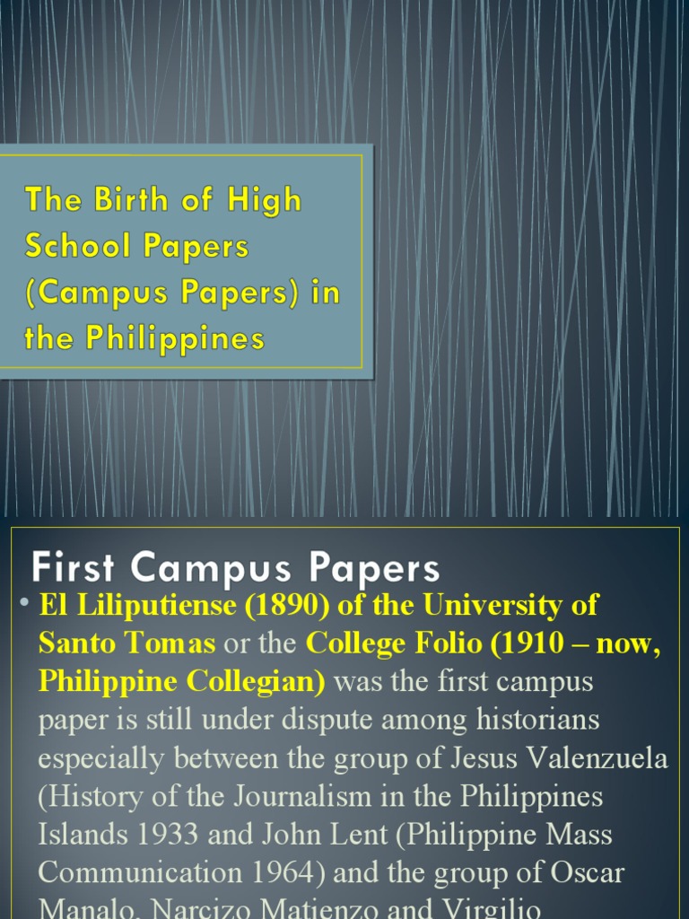 The Birth of High School Papers | PDF | Philippines | Further Education