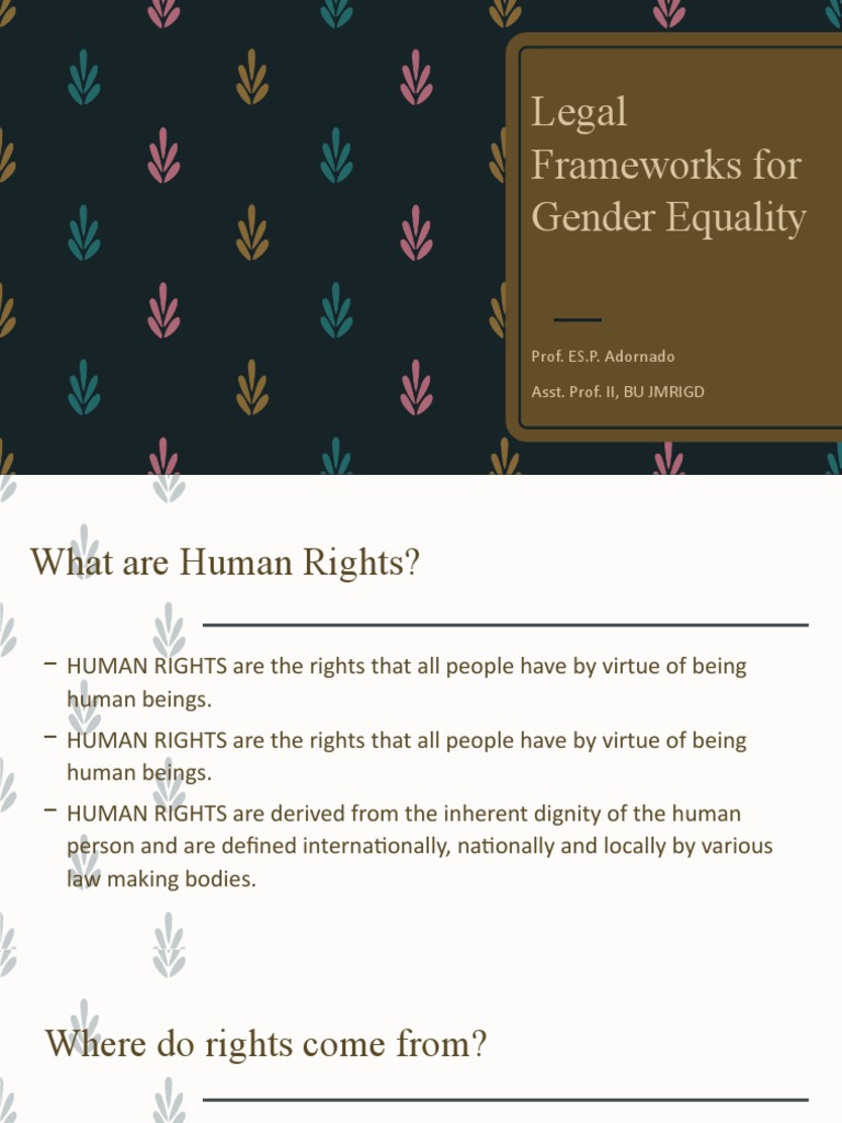 Legal Frameworks For Gender Equality | PDF | Human Rights | Liberty