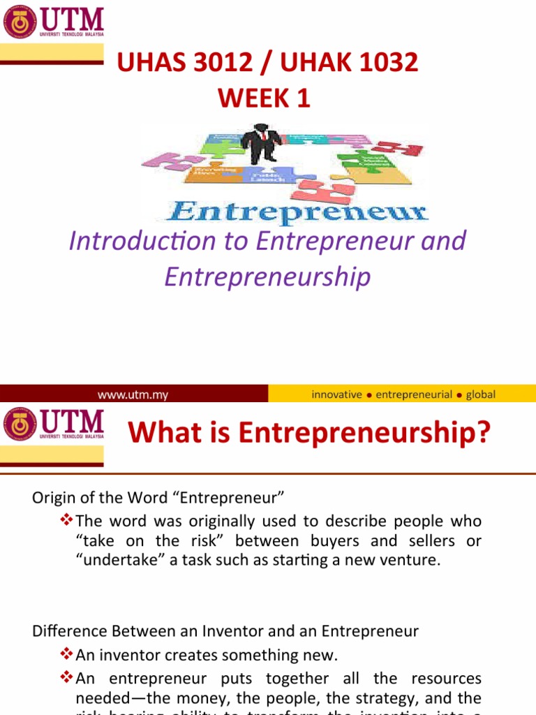 Week1 - The Concept and Principles of Entrepreneurship | PDF ...