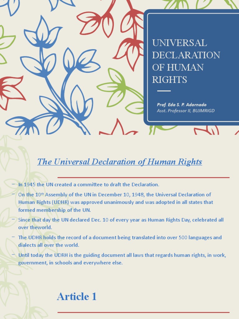 Universal Declaration of Human Rights | PDF | European Convention On ...