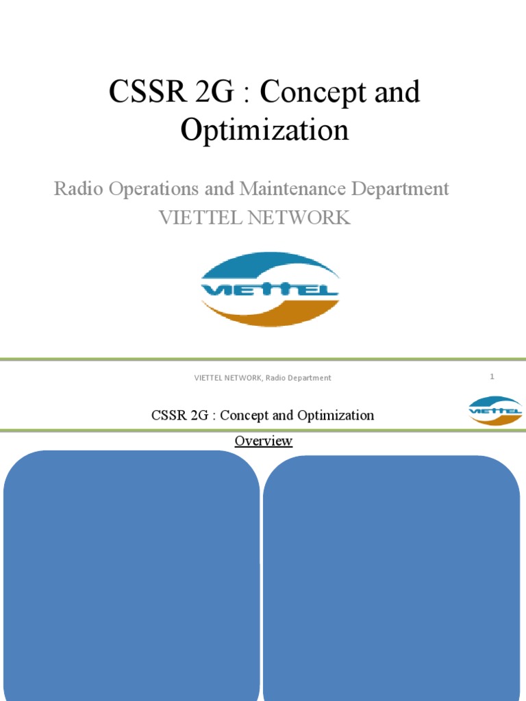 CSSR 2G: Concept and Optimization: Radio Operations and Maintenance ...