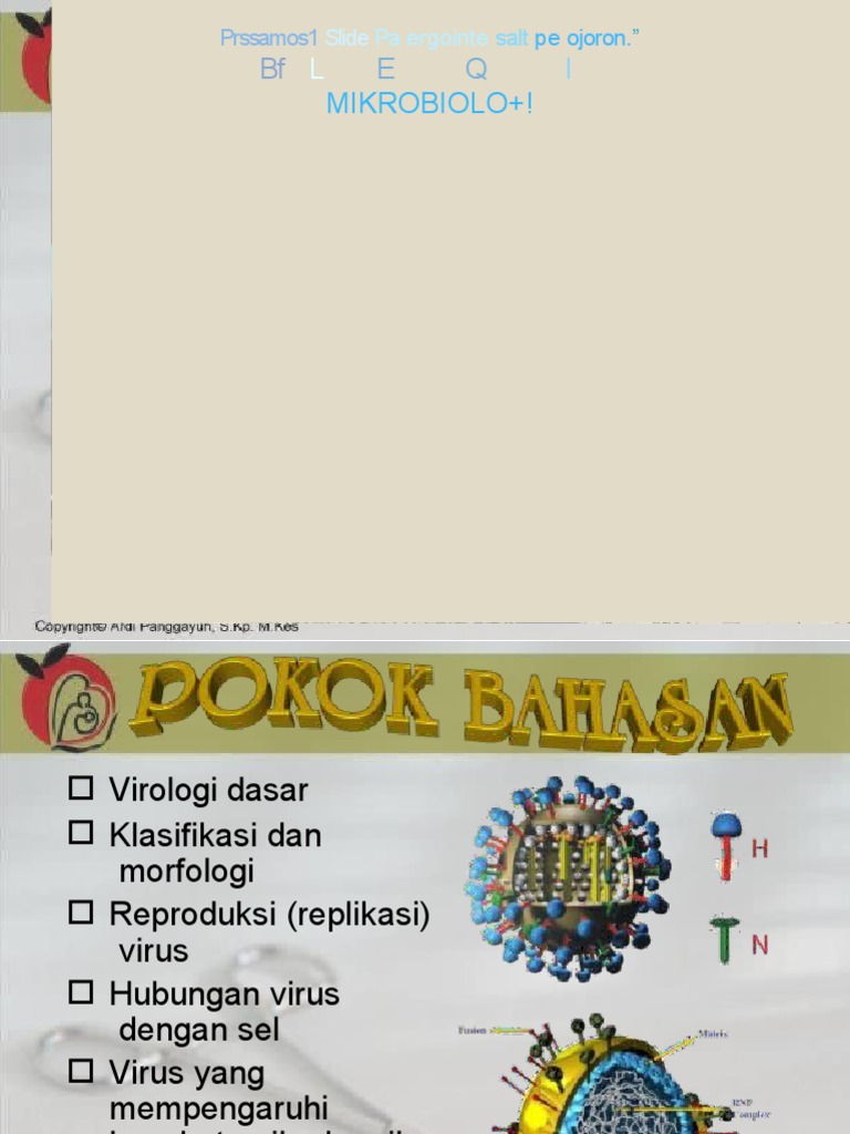 Virologi Dasar Klasifikasi Dan Morfologi Reproduksi Replikasi Virus | PDF