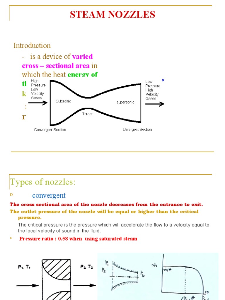Steam Nozzles: - Mass Flow Rate Is Remains Constant | PDF | Teaching ...