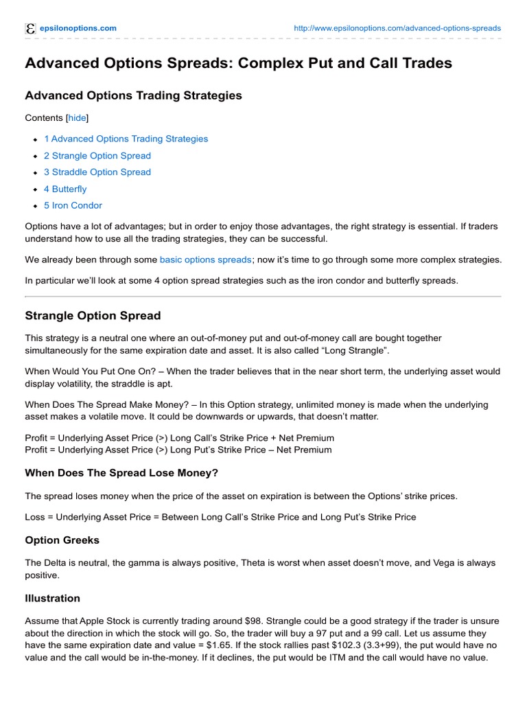 Advanced Options Spreads Explained | PDF