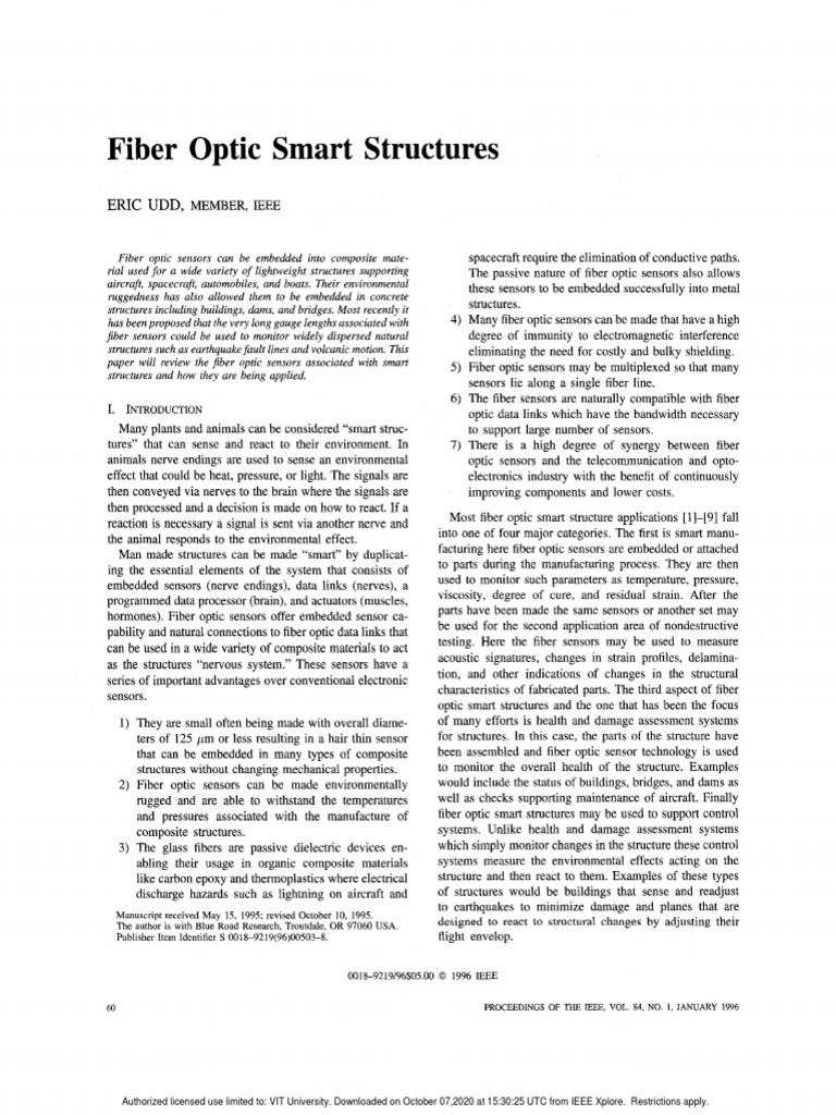 Fiber Optic Smart Structures: Eric Udd | PDF | Optical Fiber ...